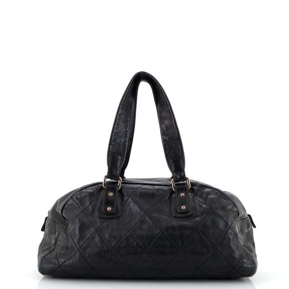 CHANEL | Bags | Chanel Cloudy Bundle Bowler Bag Quilted Lambskin Black ...